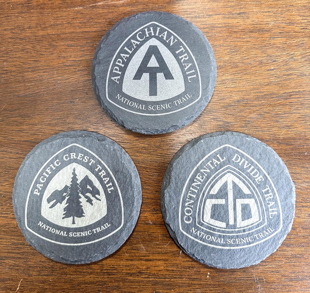 Trail Sign Slate Coasters: Pacific Crest Trail (PCT), Continental ...