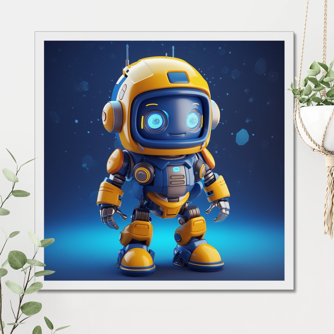 Digital Download High Quality PNG Funny Cute Robot Clipart Card Making ...