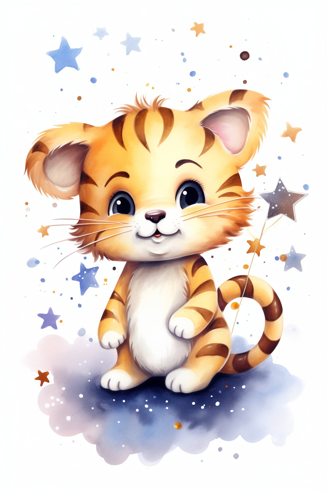 4 Digital Download High Quality Pngs Cute Funny Tiger Clipart Card ...