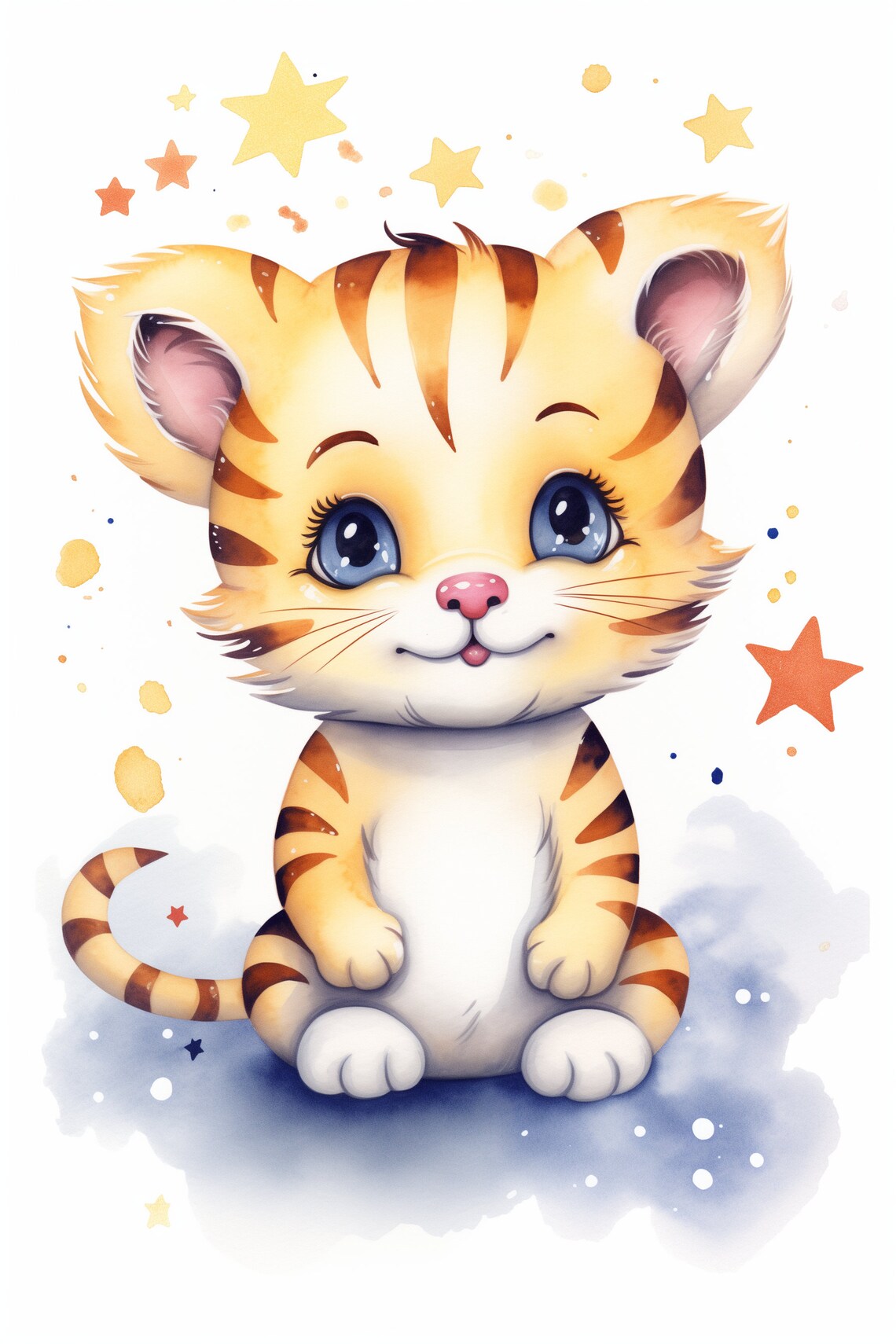 4 Digital Download High Quality Pngs Cute Funny Tiger Clipart Card ...