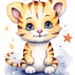 4 Digital Download High Quality Pngs Cute Funny Tiger Clipart Card ...