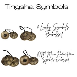 7 Metal Tibetan Tingsha Cymbals - Lucky Symbols Embossed, Handmade ...