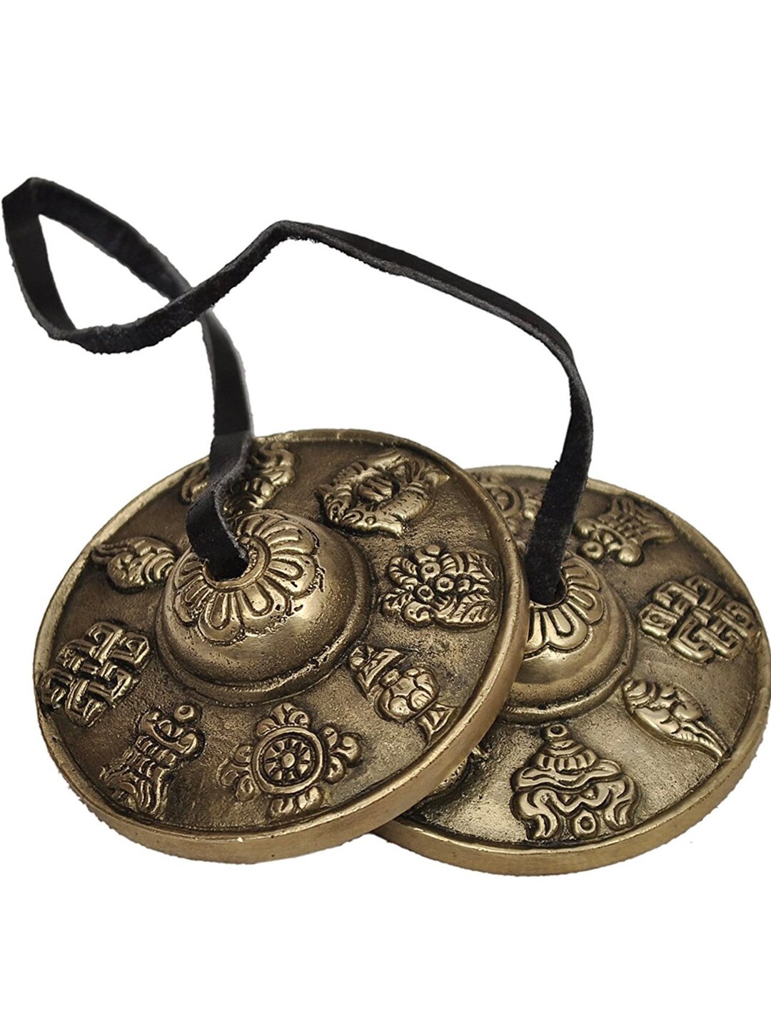 7 Metal Tibetan Tingsha Cymbals - Lucky Symbols Embossed, Handmade ...