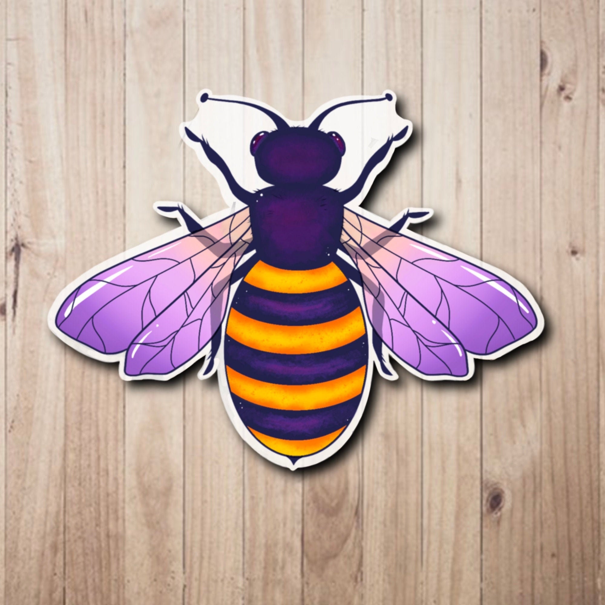 Purple Bumble Bee Sticker Clear Die Cut Sticker Vinyl Decal | Etsy