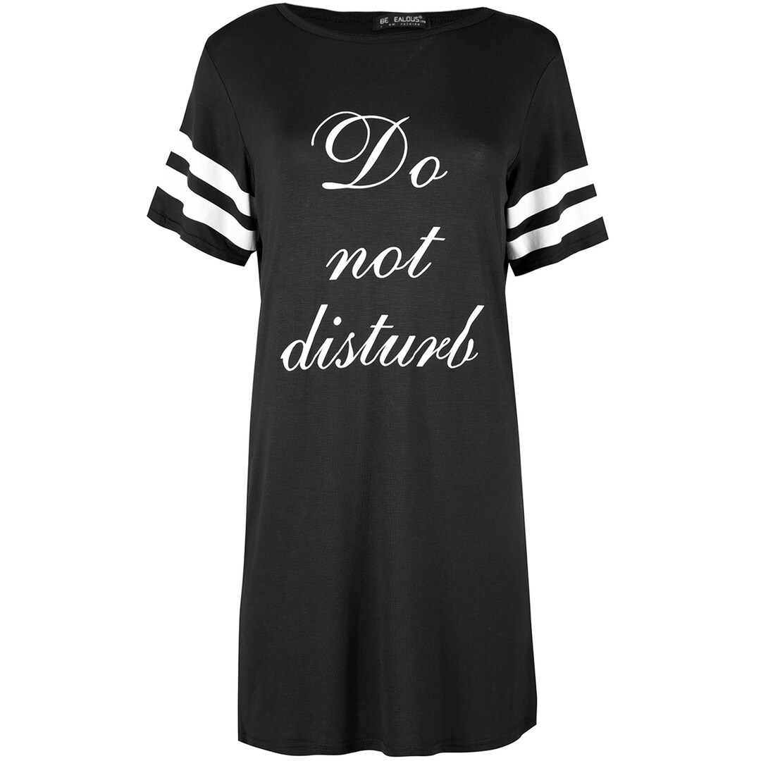 Womens Ladies Do Not Disturb Short Stripe Sleeves Night - Etsy
