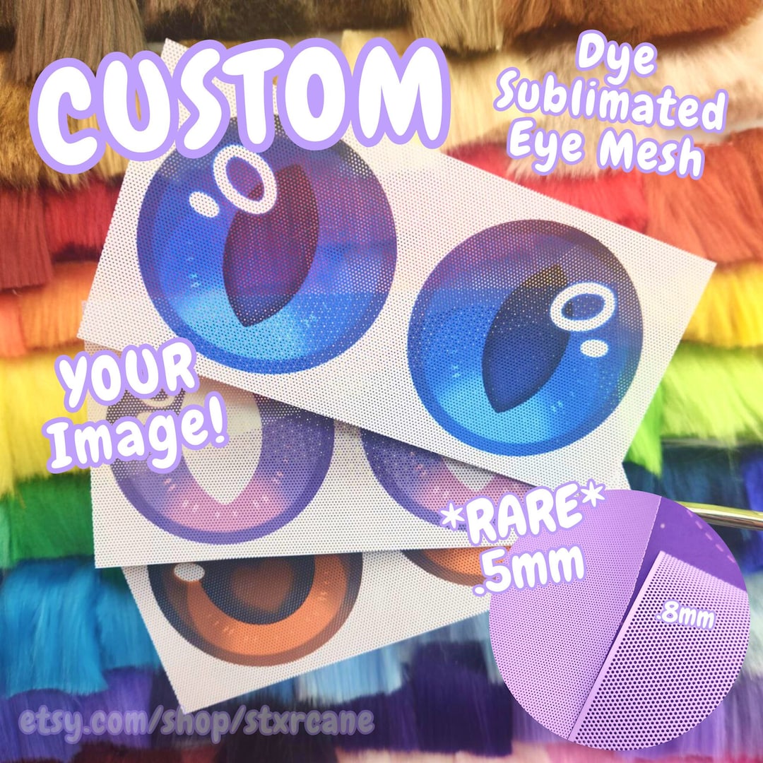 Custom Printed Fursuit Eye RARE .5mm PVC Mesh Permanent - Etsy