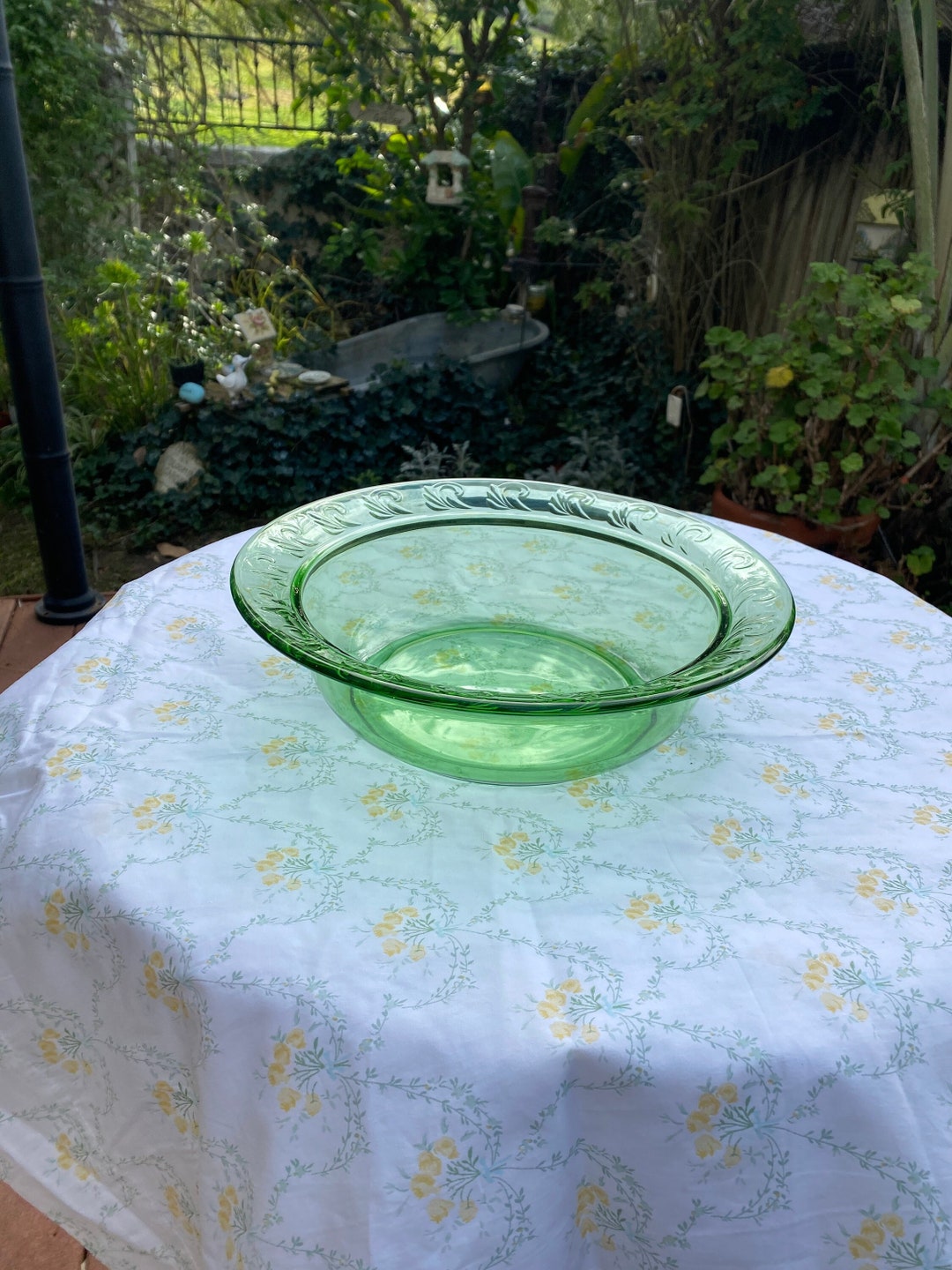 Lovely Green Corning Ware Large Bowl, Vintage Pyrex Serving Bowl ...