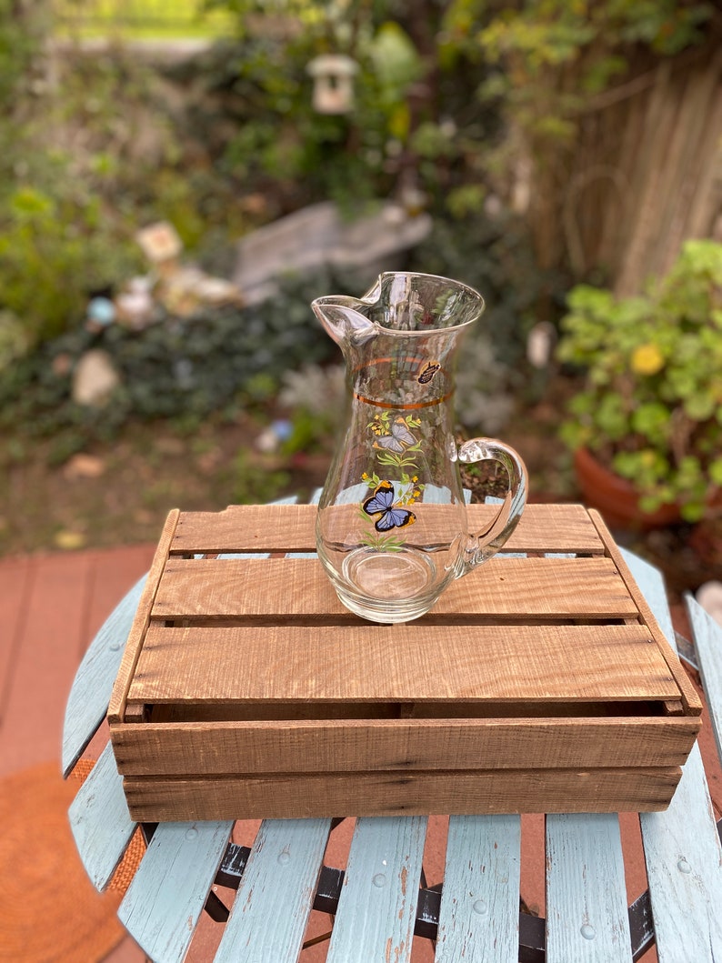 Vintage West Virginia Beverage Set Glass Pitcher 3 Glasses - Etsy