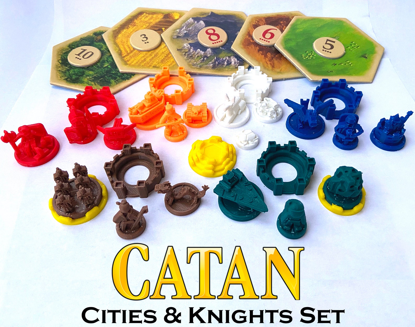 Catan Custom Pieces Cities and Knights Expansion | Etsy