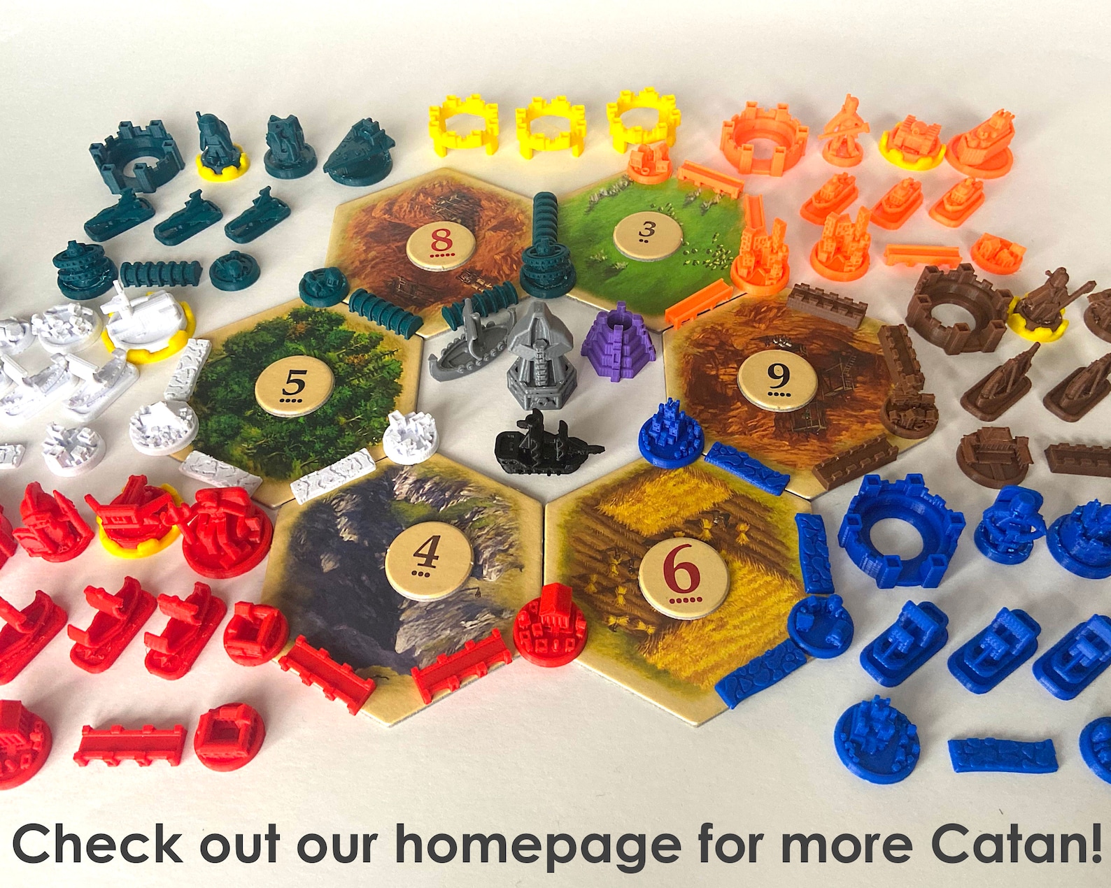 Catan Custom Pieces Modern Set | Etsy