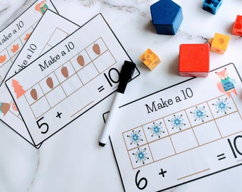 Preschool, Pre-k and K Math Task Cards for Addition to 5 and 10 | Saint ...