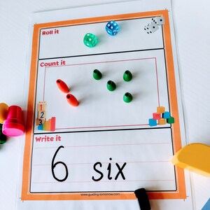 Counting Dice Game Printable, Math Activity, Homeschool Worksheet ...