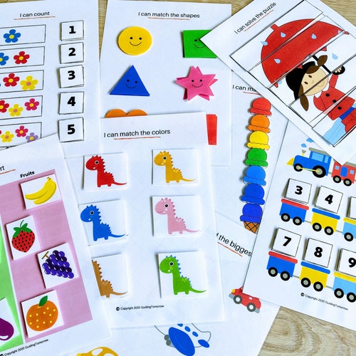 Busy Book Printable Worksheets Set Matching Activities Etsy