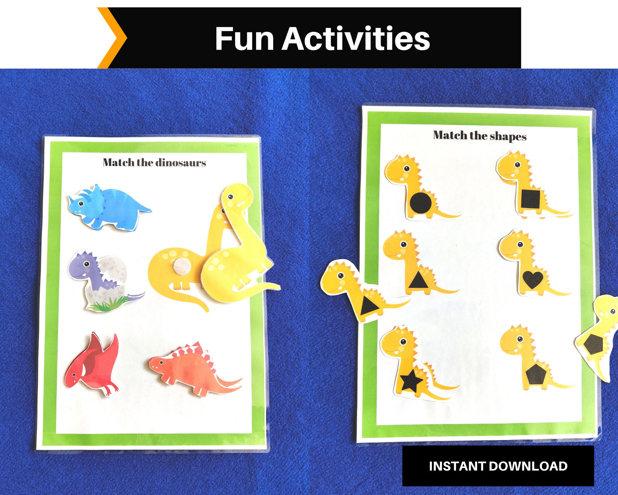 Dinosaur Busy Book, Printable Toddler Busy Book, Quiet Time Activity ...