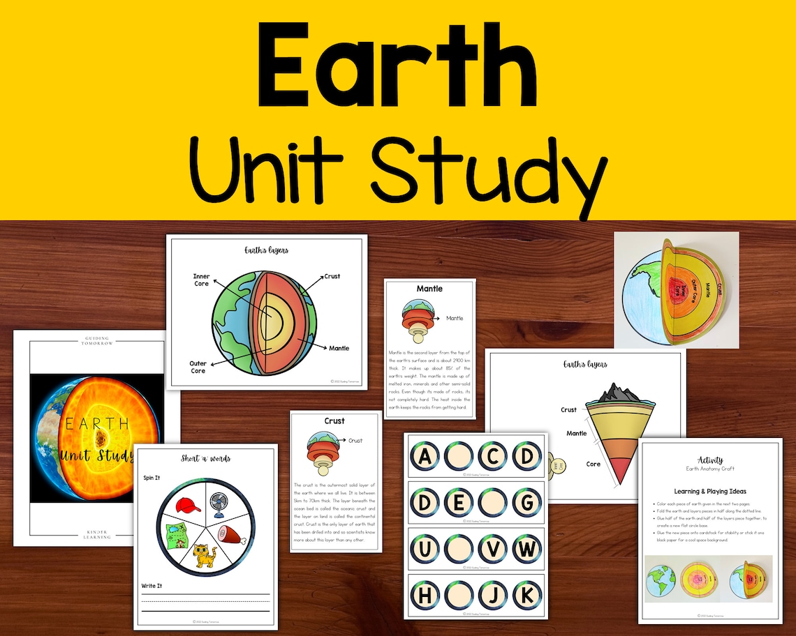 Earth Anatomy and Earth Layers Unit Study, Printable Homeschool Lesson ...