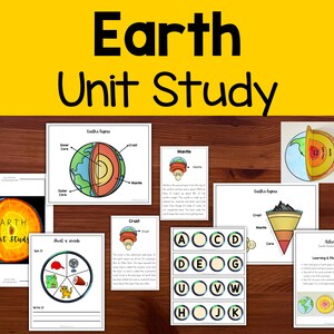 Earth Anatomy and Earth Layers Unit Study, Printable Homeschool Lesson ...