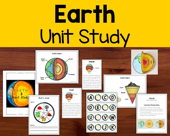 Earth Anatomy and Earth Layers Unit Study Printable | Etsy