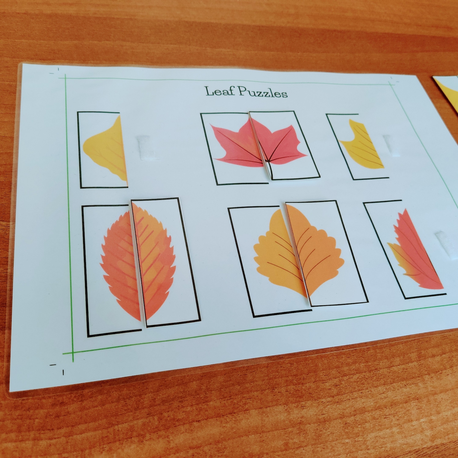 Autumn Fall Leaf Printable Puzzle, Leaf Matching Activity, Printable ...