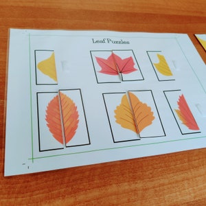 Autumn Fall Leaf Printable Puzzle, Leaf Matching Activity, Printable ...