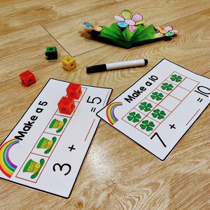 Preschool, Pre-k and K Math Task Cards for Addition to 5 and 10 | Saint ...