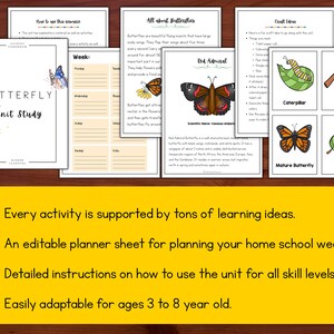 Butterfly Science and Nature Unit Study, Homeschool Learning Curriculum ...
