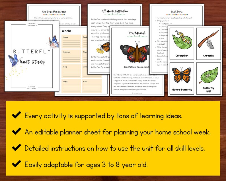 Butterfly Science and Nature Unit Study, Homeschool Learning Curriculum ...