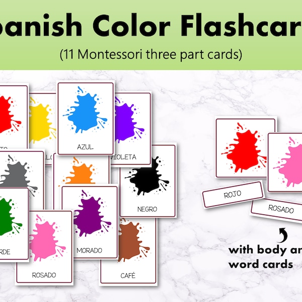 Color Flash Cards - Etsy