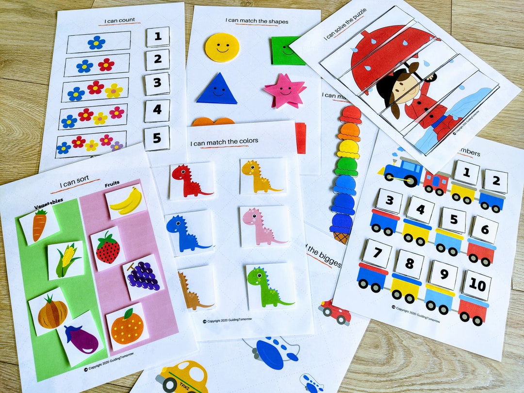 Printable Toddler Busy Book, Toddler Learning Binder Download, Activity ...