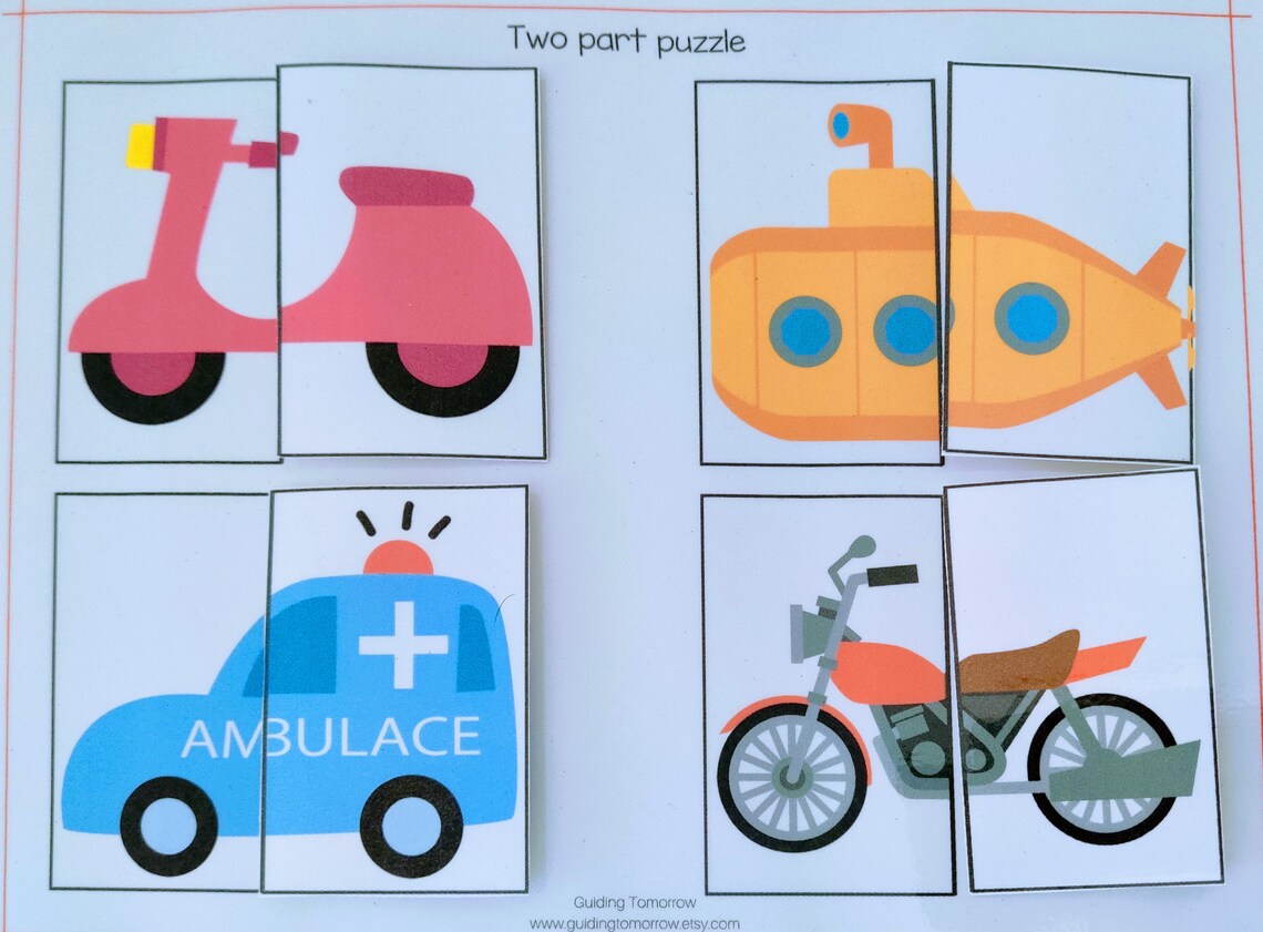 Toddler Busy Book Page, Printable Puzzle, Toddler Learning Binder, Busy ...