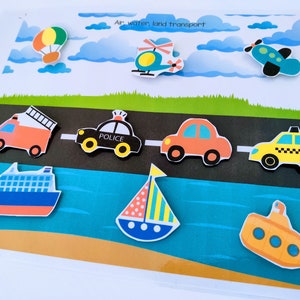 Transportation Modes, Toddler Busy Book Page, Toddler Learning Binder ...
