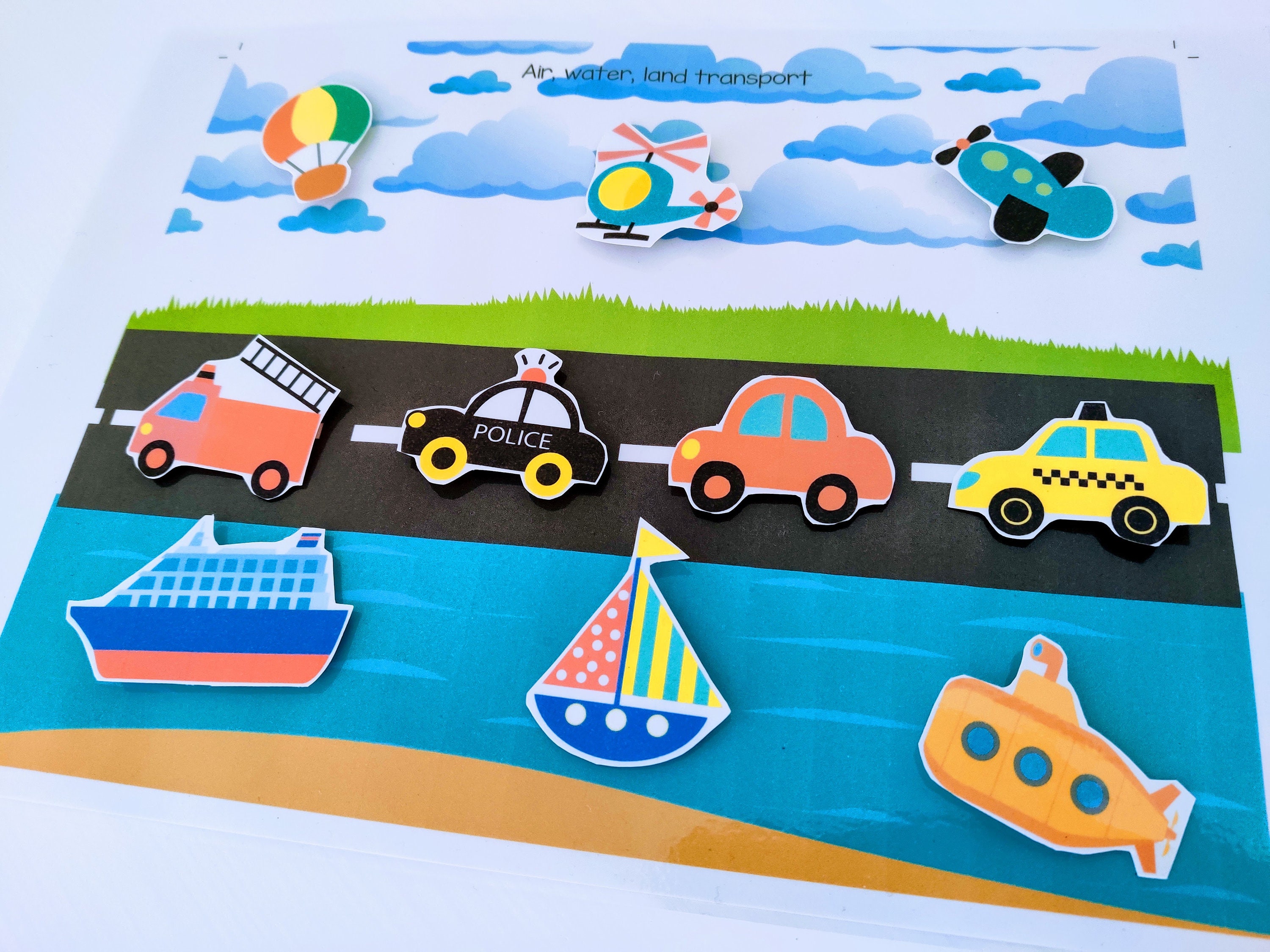 Transportation Modes, Toddler Busy Book Page, Toddler Learning Binder ...