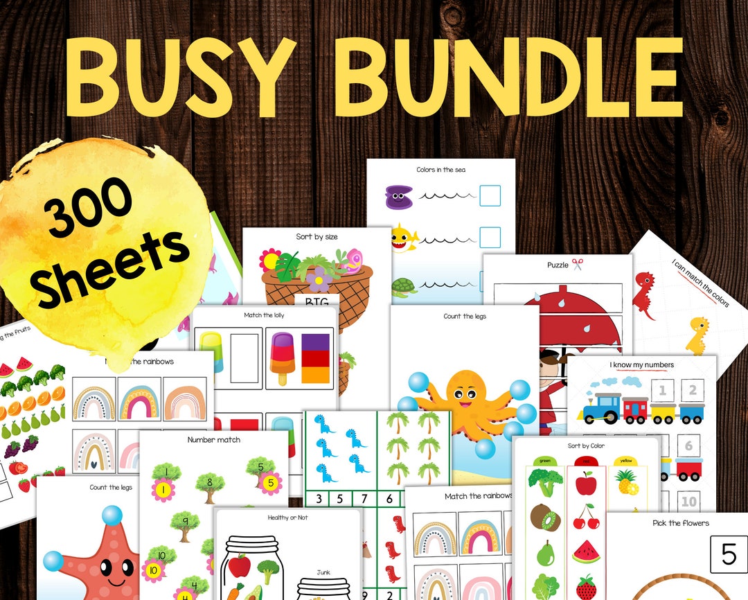 Busy Books for Toddlers, Busy Book Printable Worksheets Set, Toddler ...