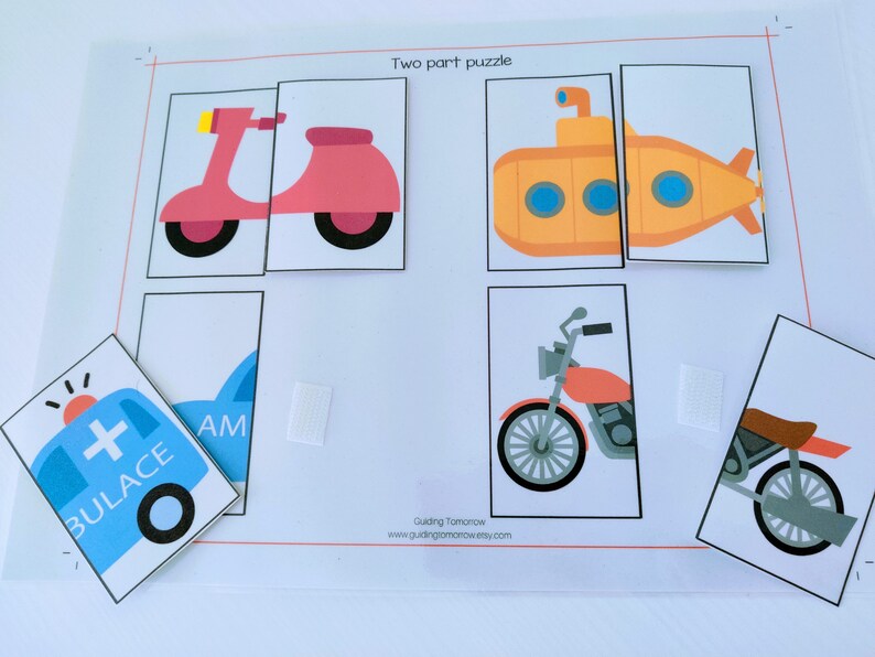 Toddler Busy Book Page, Printable Puzzle, Toddler Learning Binder, Busy ...