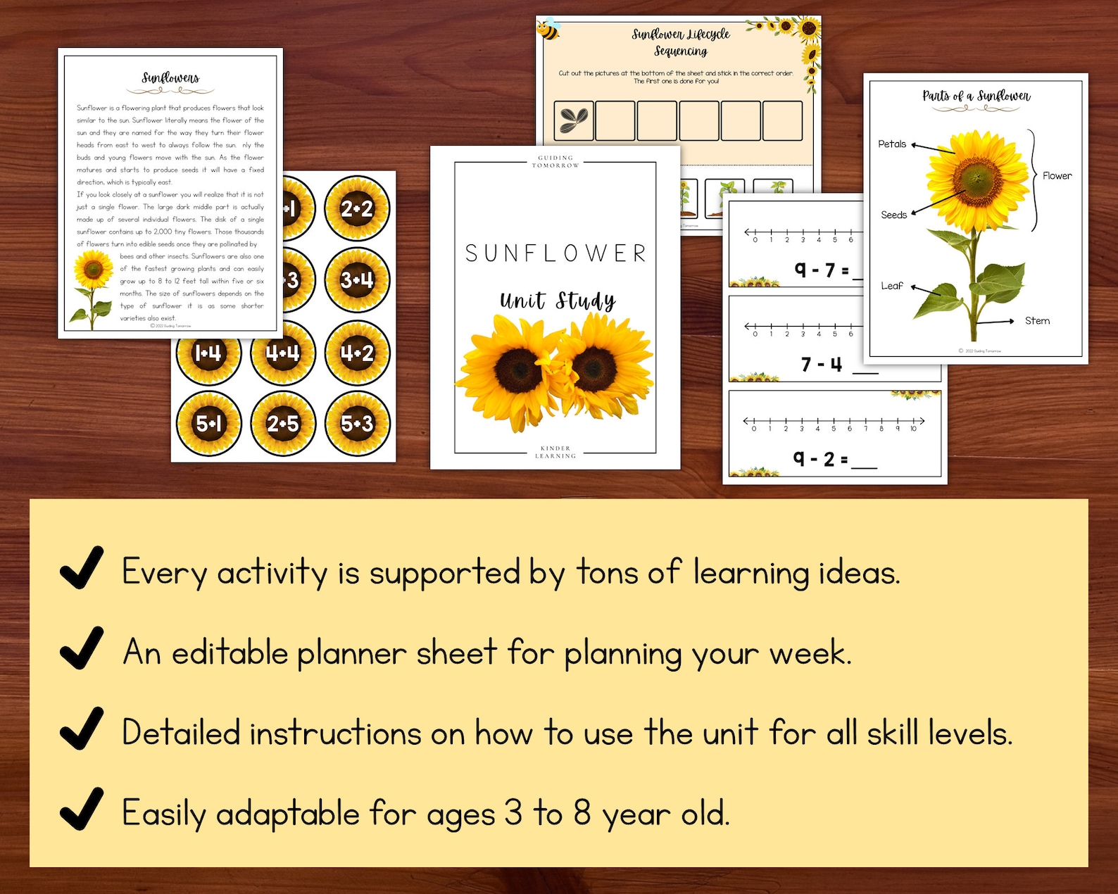 Sunflower Unit Study, Sunflower Lifecycle, Parts of Sunflower ...