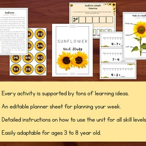 Sunflower Unit Study, Sunflower Lifecycle, Parts of Sunflower ...