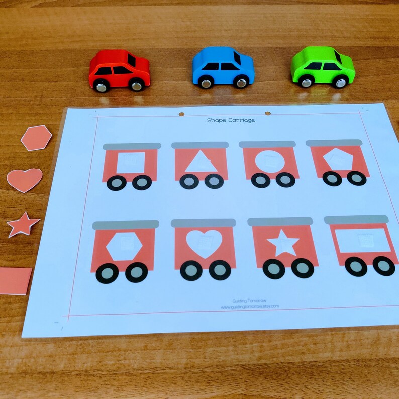 Shape Matching Activity, Printable Toddler Busy Book Page, Preschool ...