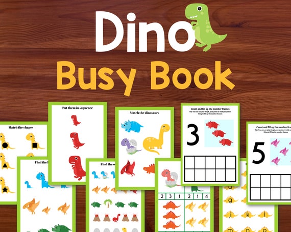 Dinosaur Busy Book Printable Toddler Busy Book Quiet Time - Etsy