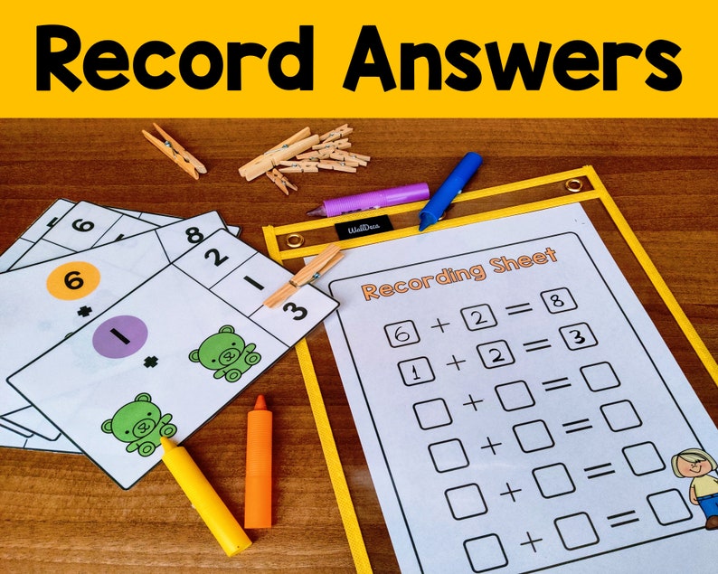 Kindergarten Math Addition Activity, Clip Cards, Task Cards With ...