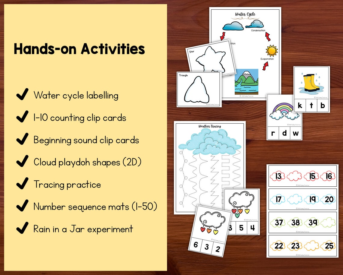 Rain and Water Cycle Kindergarten Curriculum Science | Etsy