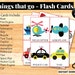 Things That Go Flashcards, Printable Preschool Flash Cards, Toddler ...