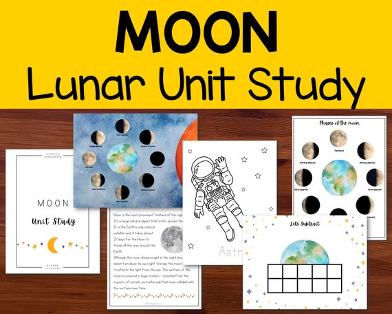 Moon Phases Lunar Unit Lesson Plan Printable Homeschool | Etsy