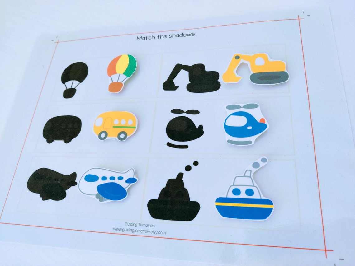 Shadow Matching Busy Book Page Toddler Learning Binder Prek - Etsy