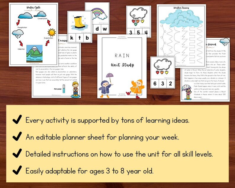 Rain and Water Cycle Kindergarten Curriculum, Science Homeschool Lesson ...