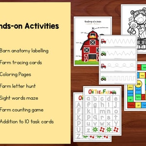 Farm Kindergarten Homeschool Lesson, Farm to Table Unit Study, Spring ...