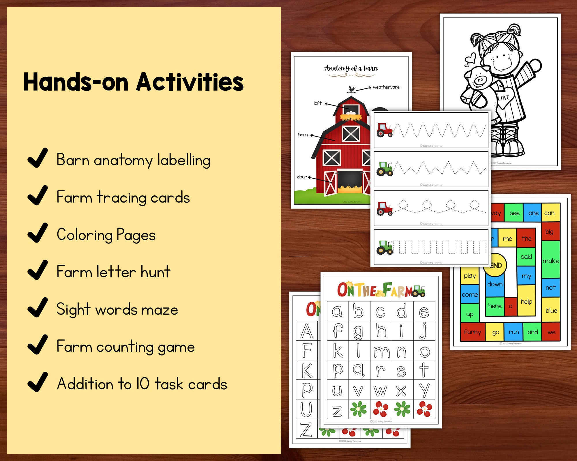 Farm Kindergarten Homeschool Lesson, Farm to Table Unit Study, Spring ...