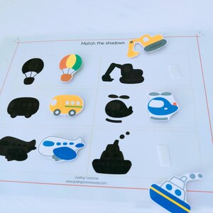 Shadow Matching Busy Book Page, Toddler Learning Binder, Prek Busy Book ...