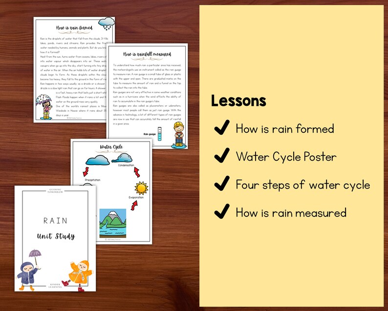 Rain and Water Cycle Kindergarten Curriculum, Science Homeschool Lesson ...