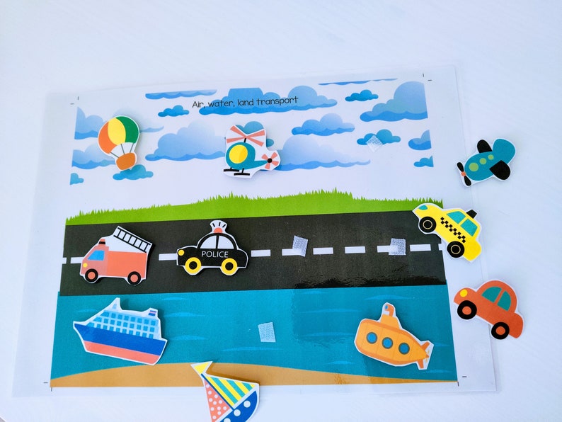 Transportation Modes, Toddler Busy Book Page, Toddler Learning Binder ...