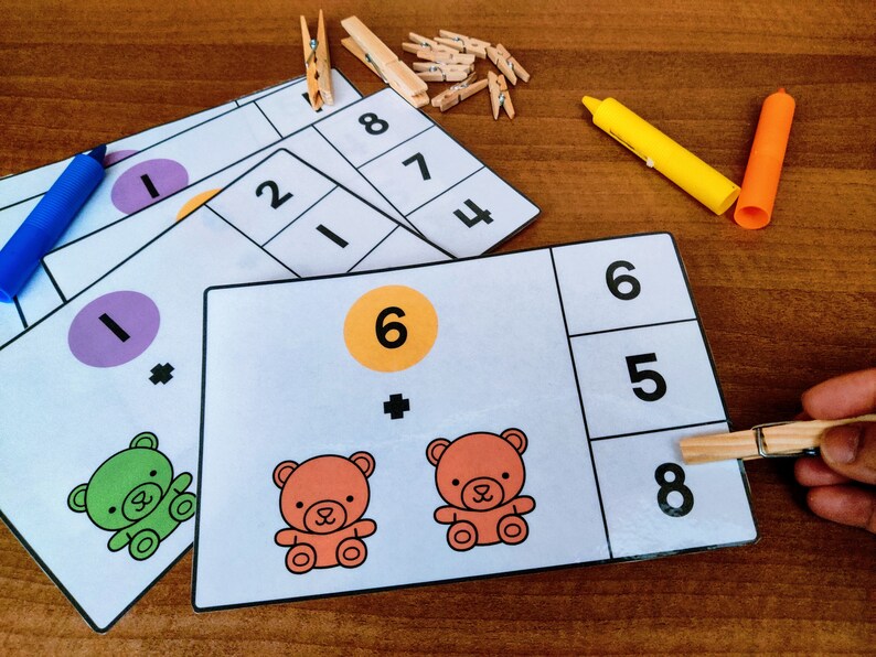 Kindergarten Math Addition Activity, Clip Cards, Task Cards With ...