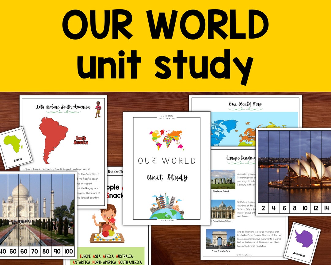 Our World Unit Study, Seven Continents and World Landmarks, Homeschool ...